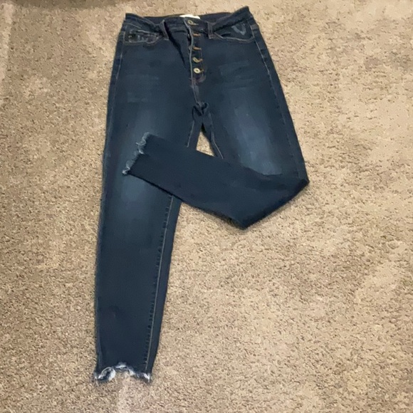 KanCan | Jeans | Kancan Skinny Jeans With Button Fly And Fringe Hem ...